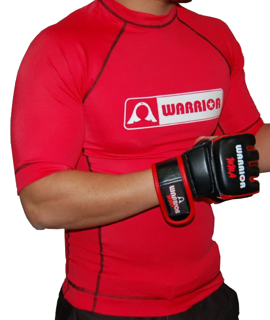 SALE: Warrior Short Sleeve Rash Guard RED - Giri Martial Arts Supplies