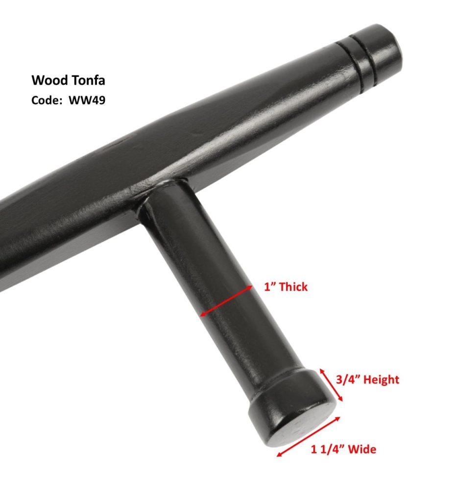 Tonfa Black Wooden 18", 20", 24" - Giri Martial Arts Supplies