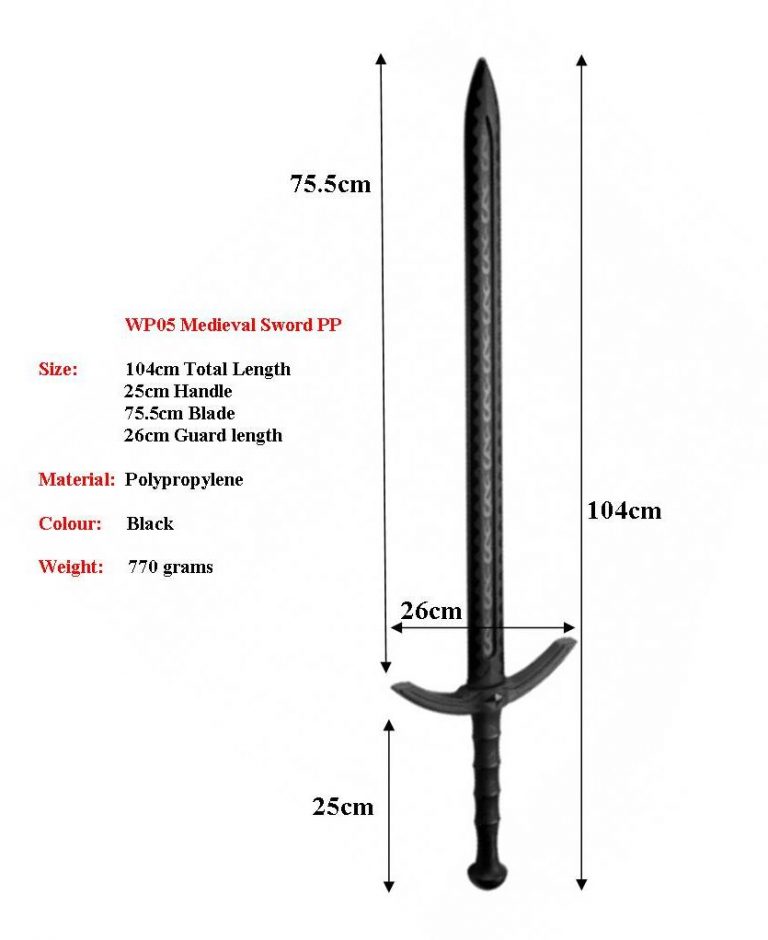 Medieval 104cm Sparring Longsword PP - Giri Martial Arts Supplies