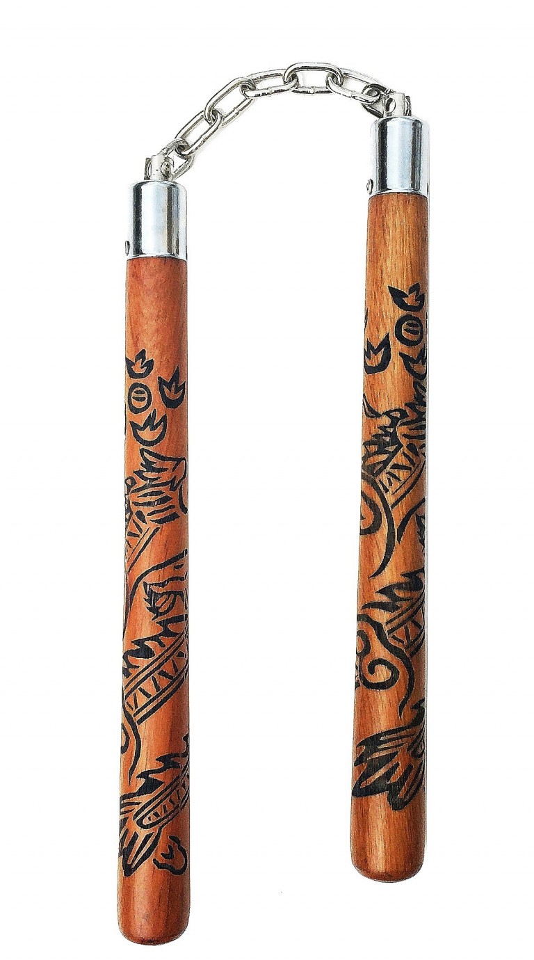 WN06E Carved Wood Nunchaku - Copy - Giri Martial Arts Supplies