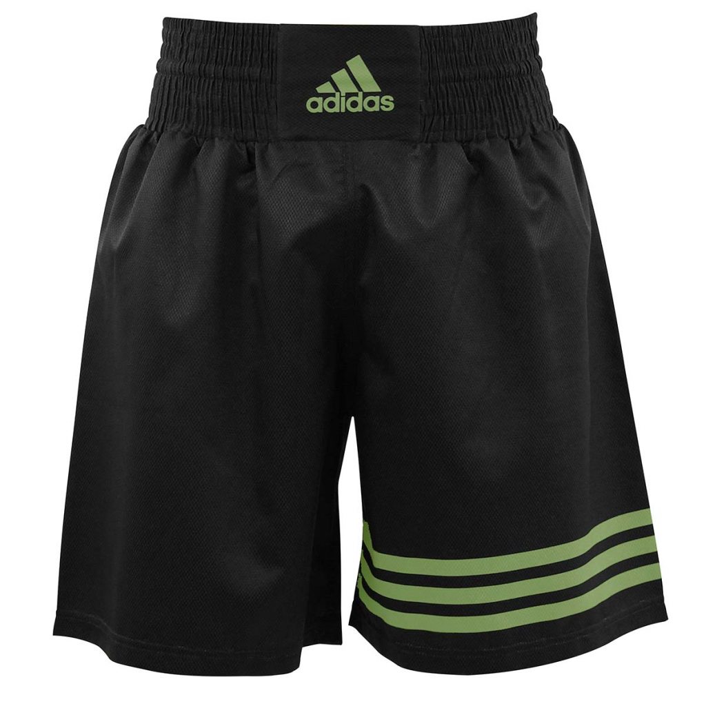 Adidas Boxing Shorts - Black with Green Stripes - Giri Martial Arts ...