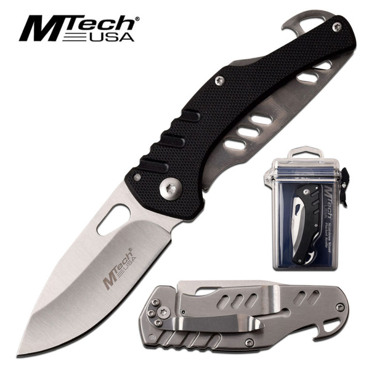 MTech USA Folding Knife with Waterproof Case - Giri Martial Arts Supplies