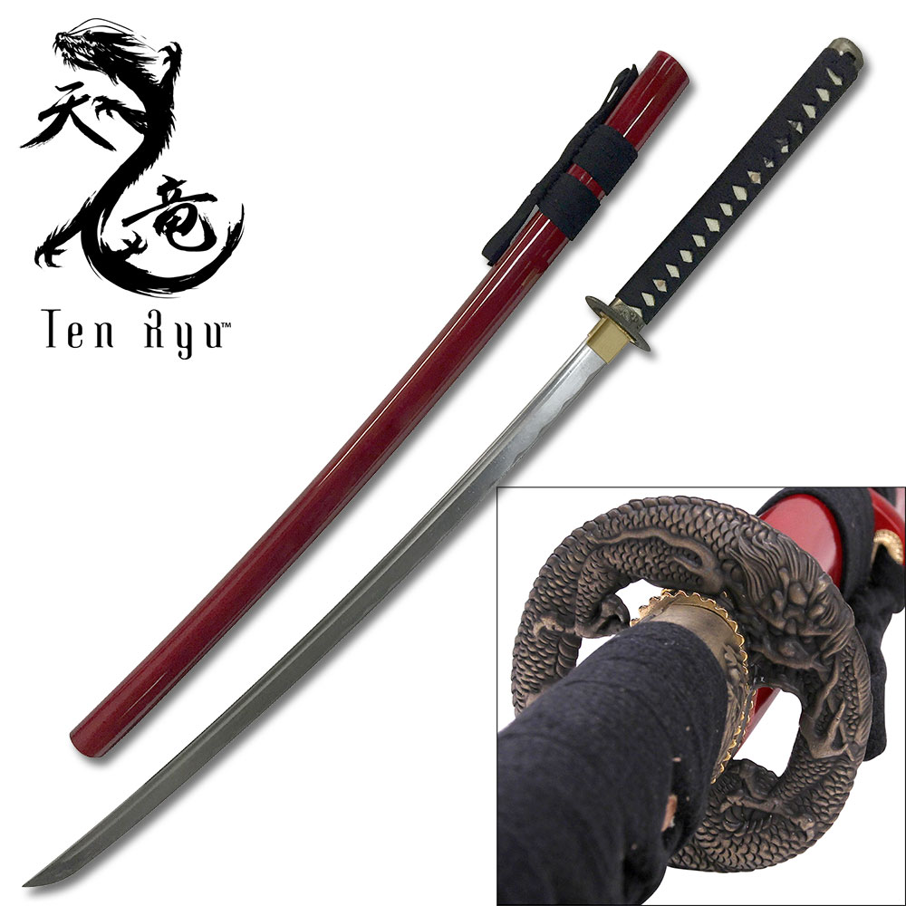 Ten Ryu 42″ Dragon Red Samurai Sword - Giri Martial Arts Supplies