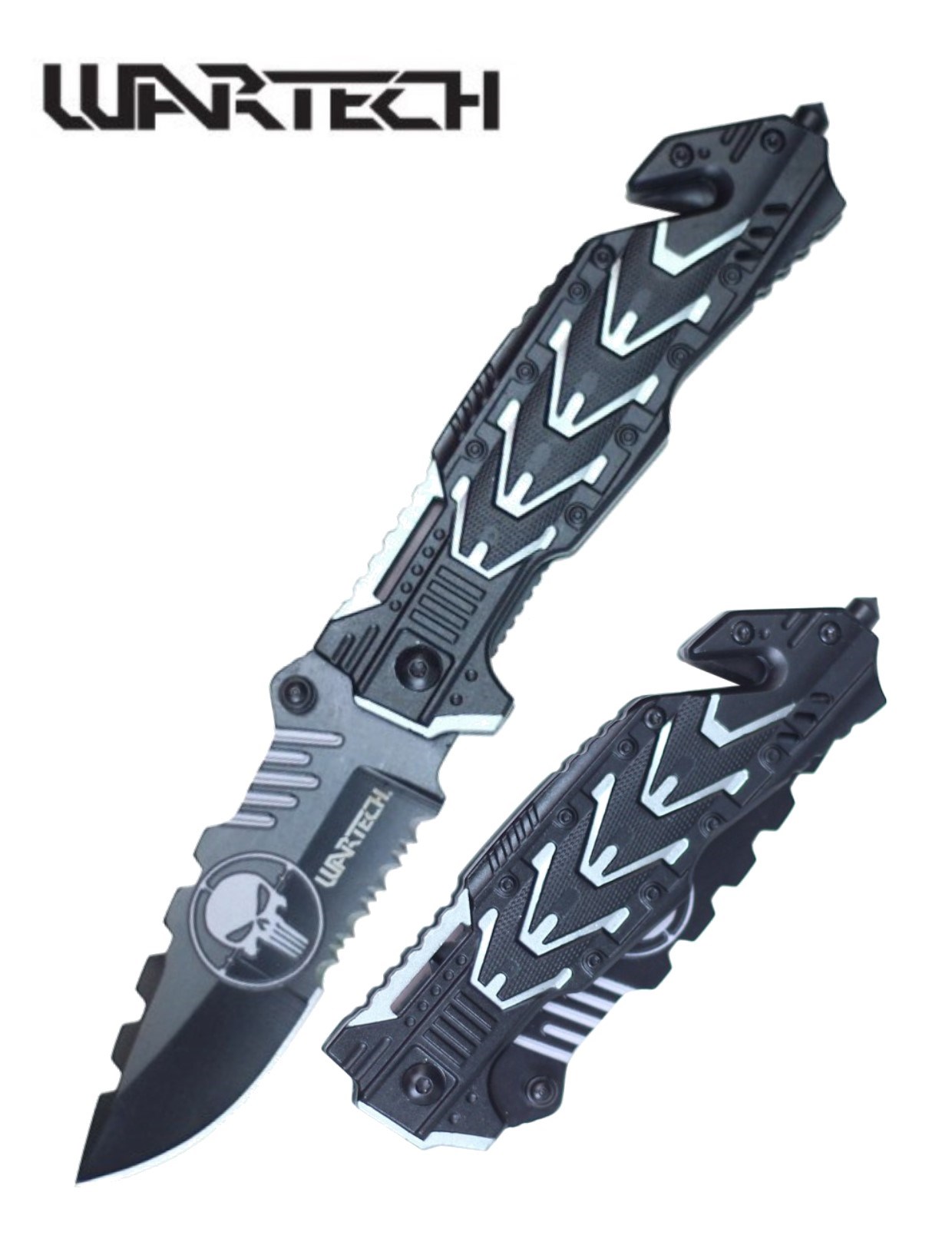 Wartech Punisher Skull Mecha Folding Knife 8 1/4" - Giri Martial Arts ...
