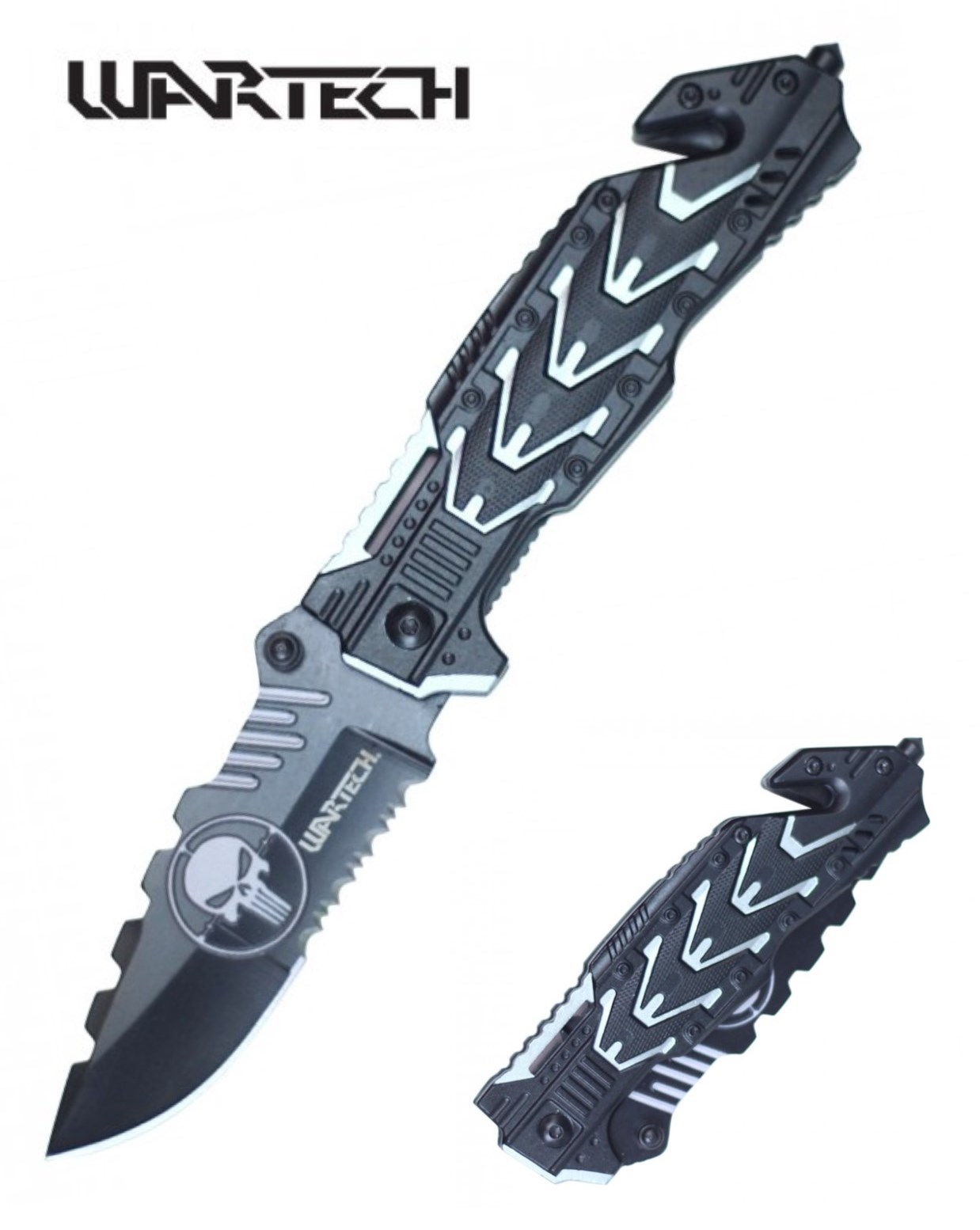 Wartech Skull Mecha Folding Knife 8 1/4" - Giri Martial Arts Supplies