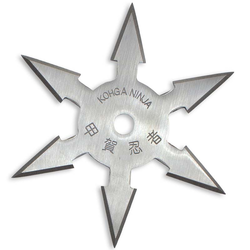 6 Point Live Blade Chrome Throwing Star 4″ - Giri Martial Arts Supplies