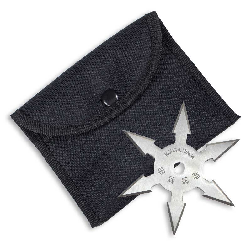 6 Point Live Blade Chrome Throwing Star 4″ - Giri Martial Arts Supplies