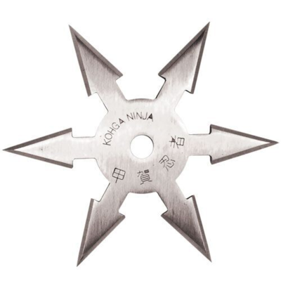 6 Point Live Blade Chrome Throwing Star 4″ - Giri Martial Arts Supplies