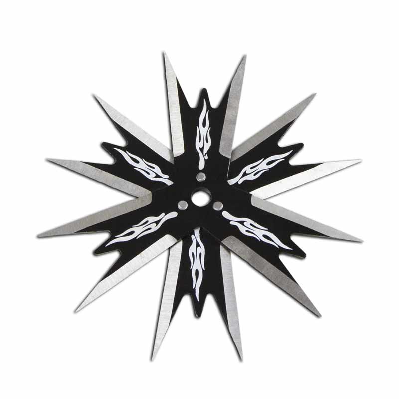 12 Point Black Silver Throwing Star - Giri Martial Arts Supplies