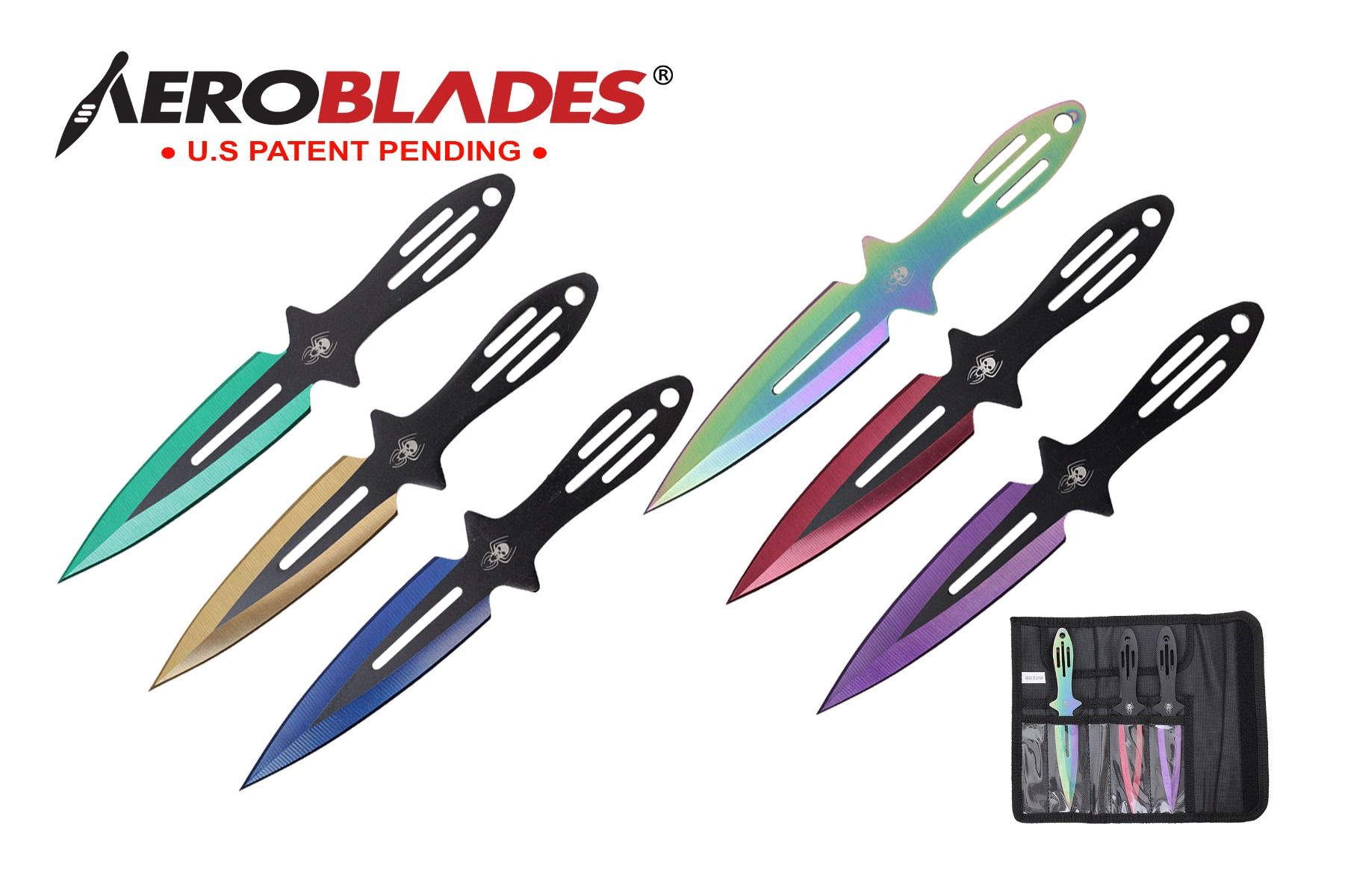 Aeroblades 6 Piece Mix Colour Spider Throwing Knives 6.5″ - Giri ...