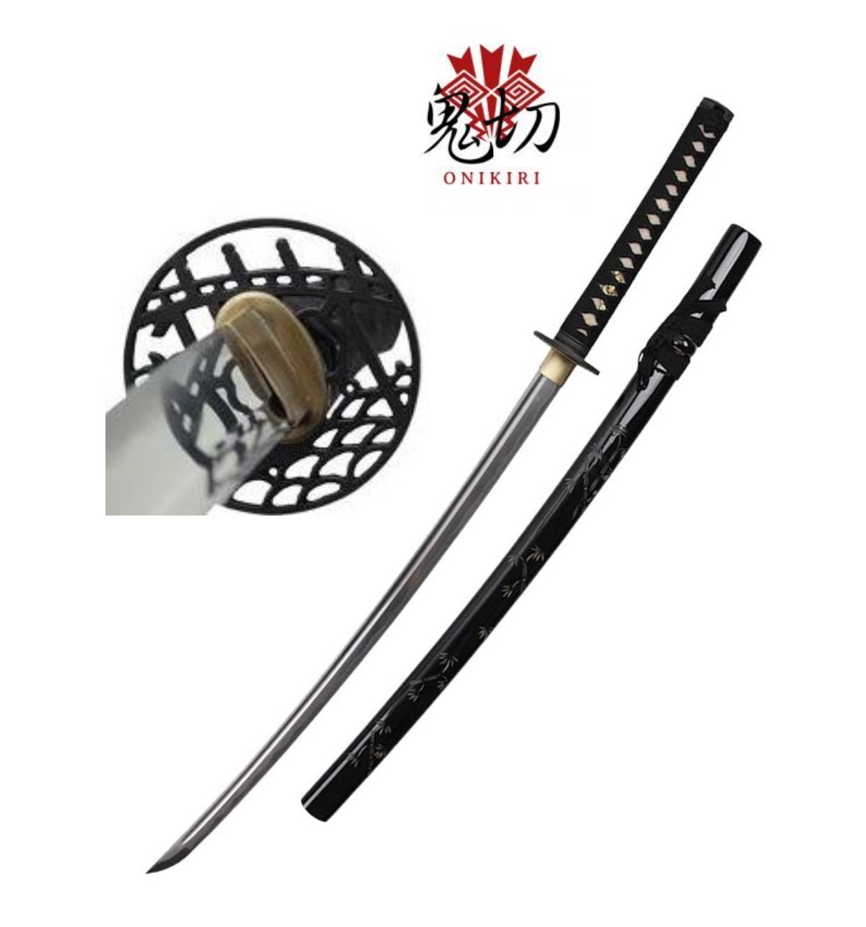 Onikiri 41 1/4″ Hand Forged Carved Bamboo Saya Samurai Sword - Giri ...