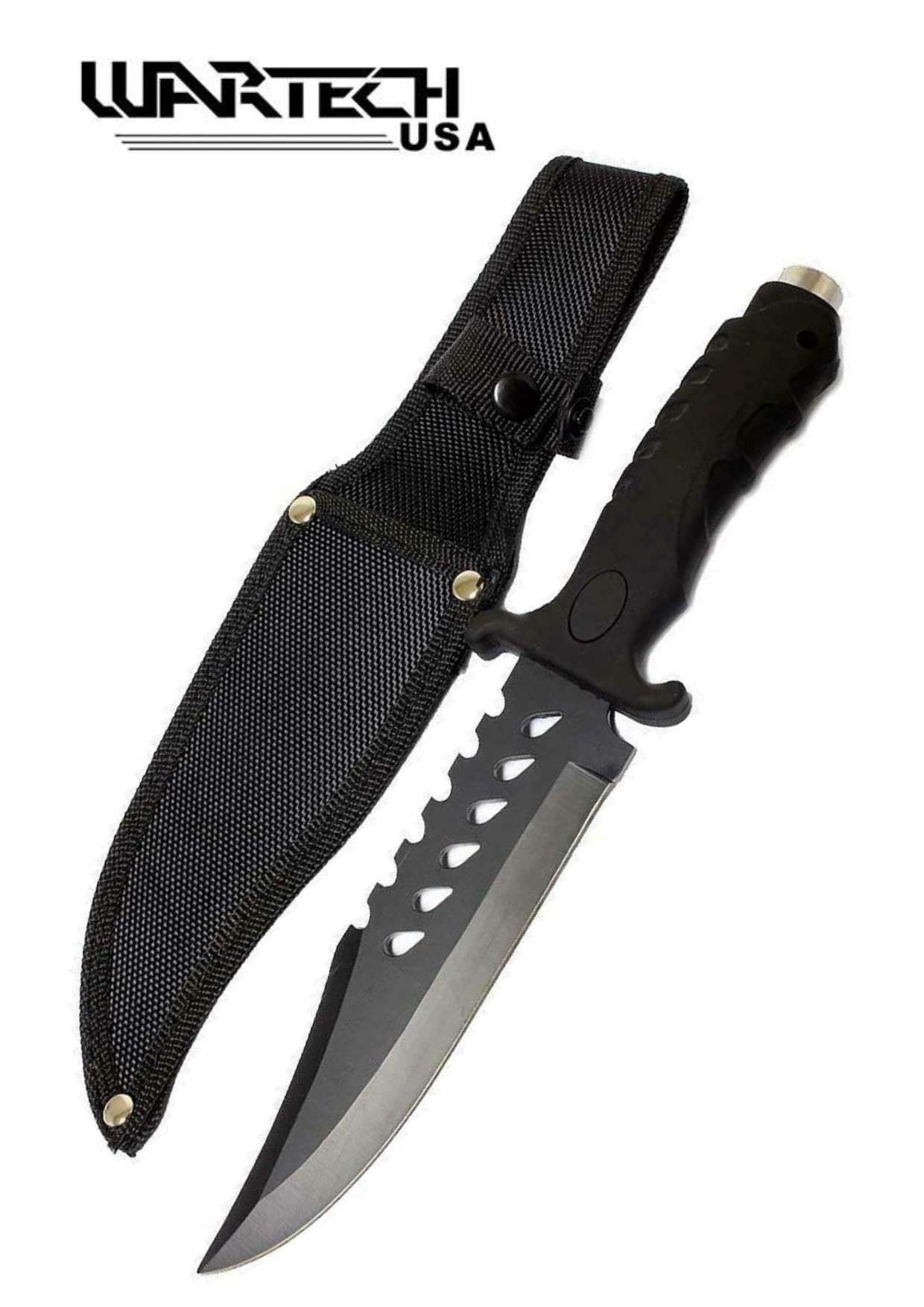 Wartech USA Black 12 7/8" Combat Fixed Blade Knife - Giri Martial Arts ...