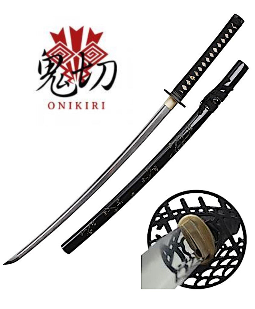 Onikiri 41 1/4″ Hand Forged Carved Bamboo Saya Samurai Sword - Giri ...