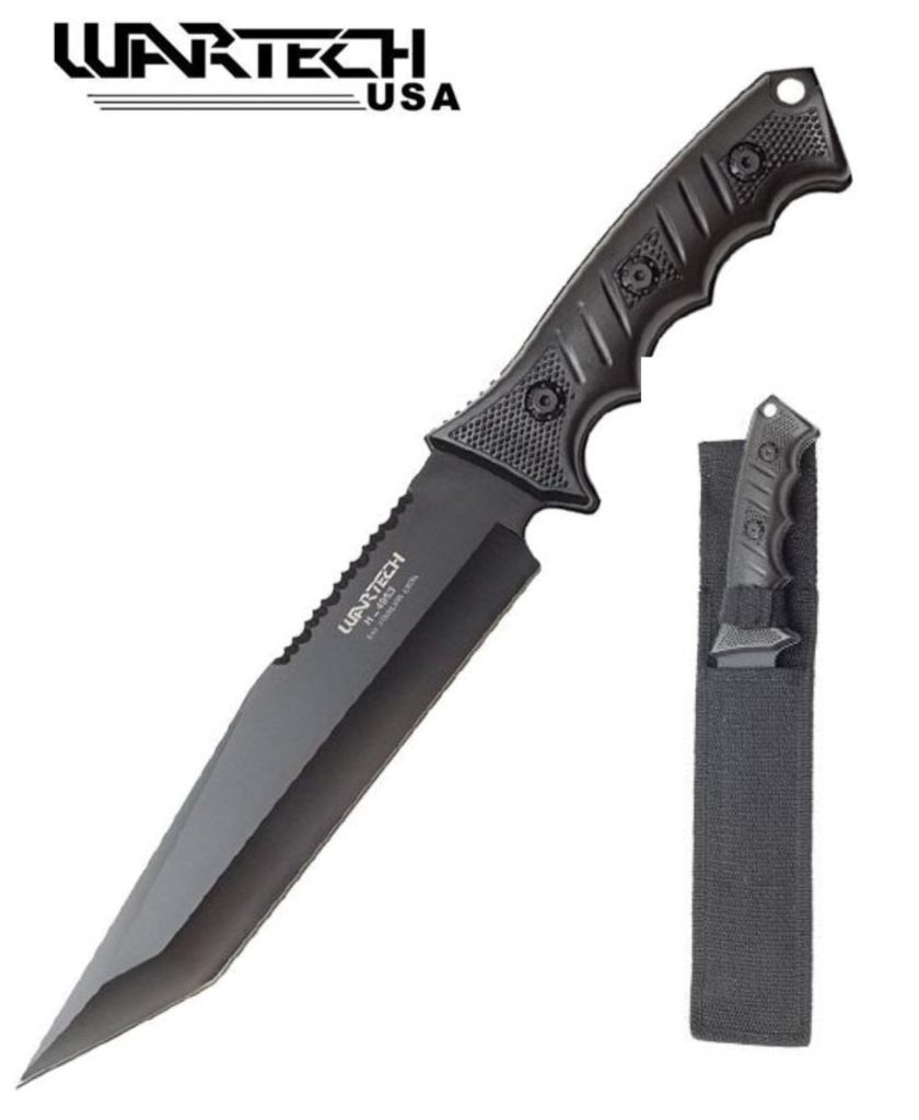 Wartech USA Black 13 1/2″ Hunting Fixed Blade Knife - Giri Martial Arts ...
