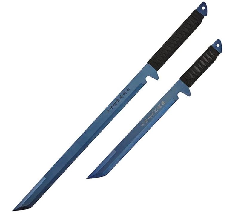 Hero's Edge Ninja Blue Sword Set 27" & 18" - Giri Martial Arts Supplies