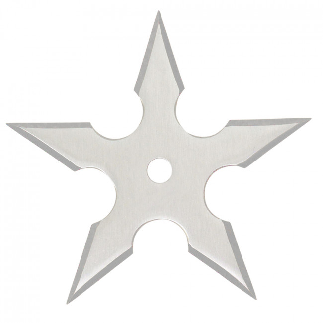 5 Point Chrome Throwing Star 4″ - Giri Martial Arts Supplies