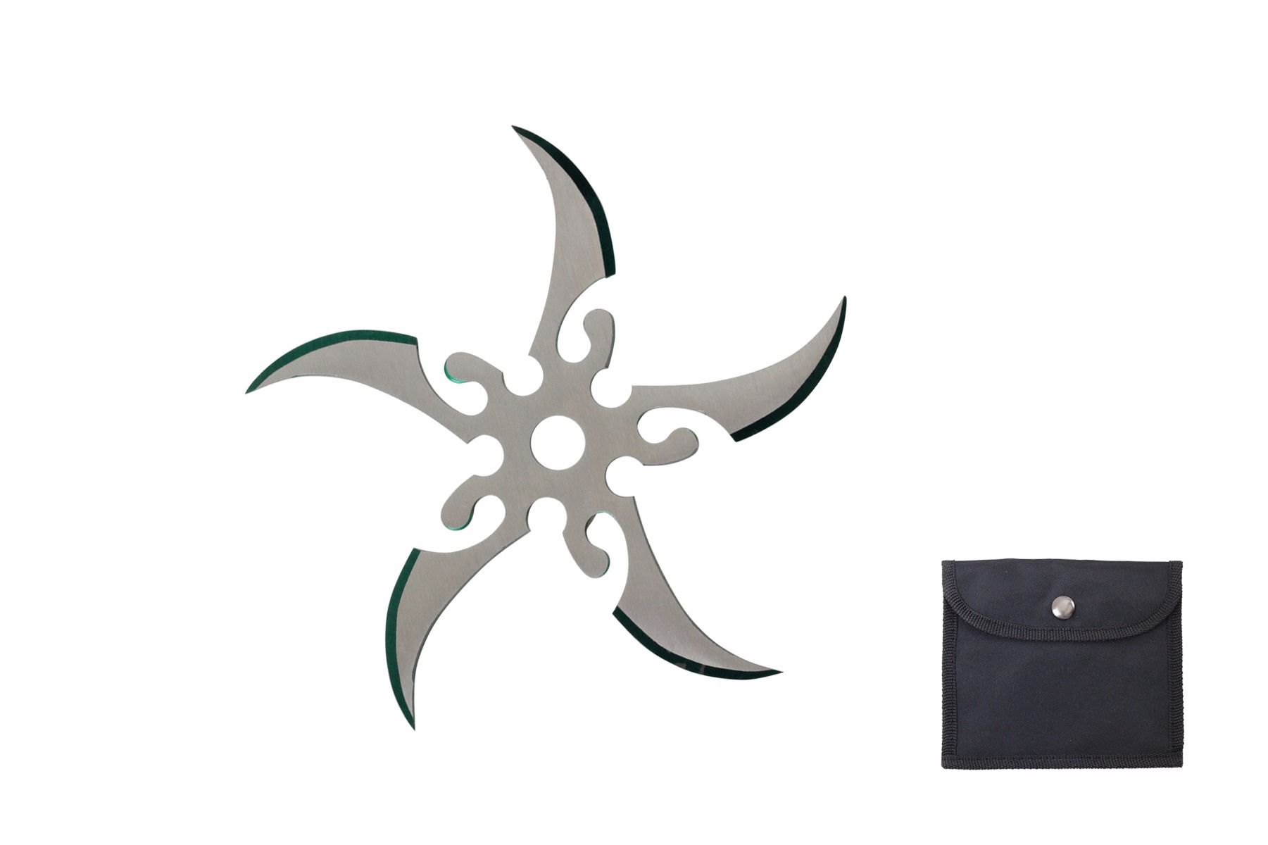 5 Blade Green Edged Throwing Star 4" - Giri Martial Arts Supplies