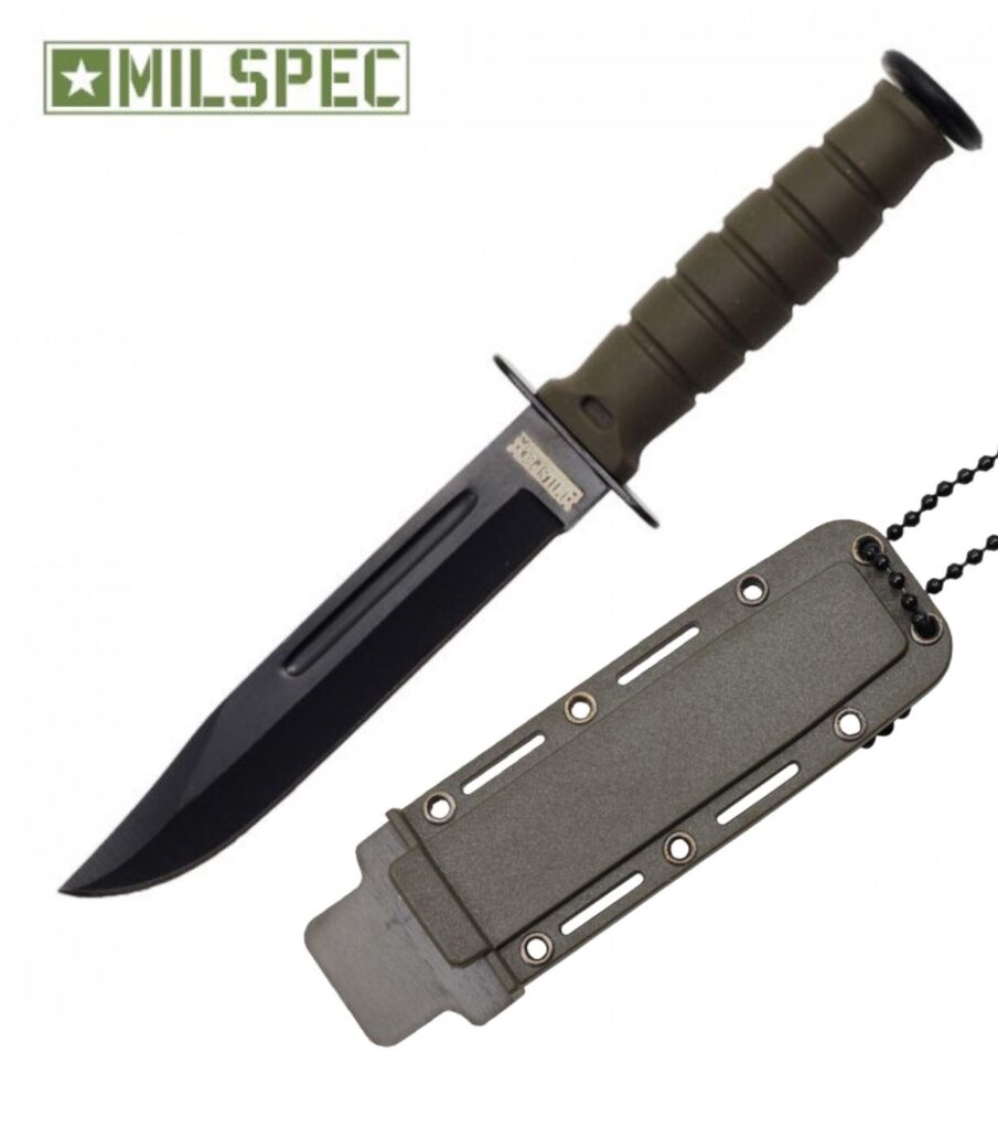 Milspec USA 6" Drop Point Fixed Blade Knife - Giri Martial Arts Supplies