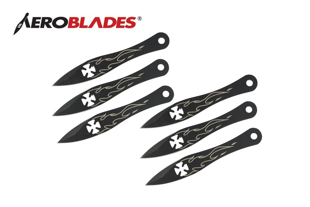 Aeroblades 6 Piece Iron Cross Throwing Knife Set 5.5″ - Giri Martial ...