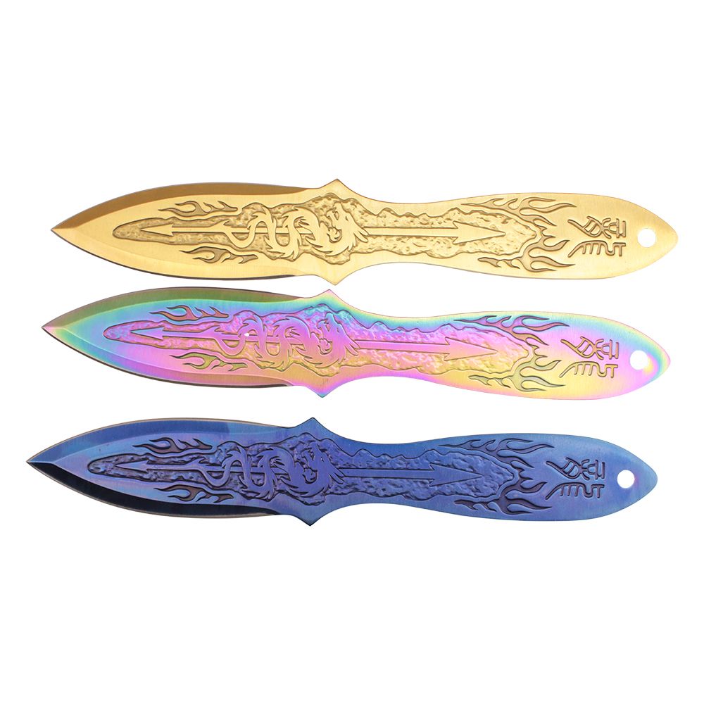 Aeroblades 3 Set Assorted Colour Dragon Throwing Knife Set 9″ - Giri ...