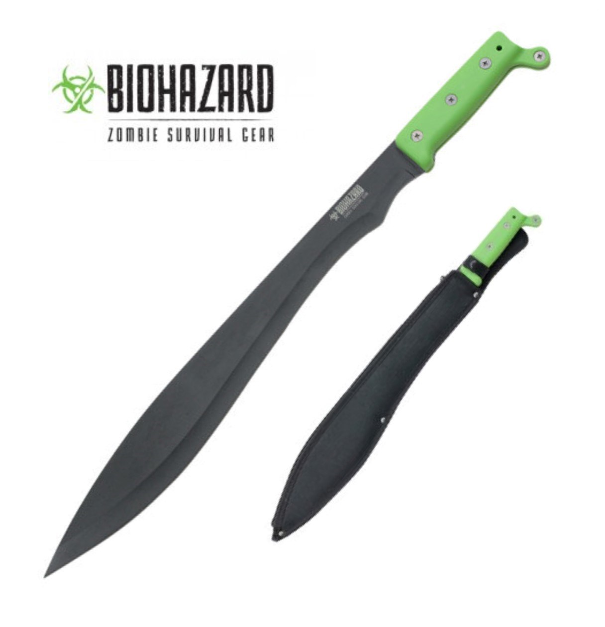 Biohazard 23.5" Green ABS Handle Machete - Giri Martial Arts Supplies