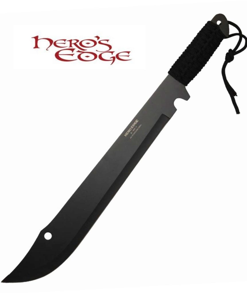 Hero's Edge 20" Full Tang Black Tactical Machete - Giri Martial Arts ...