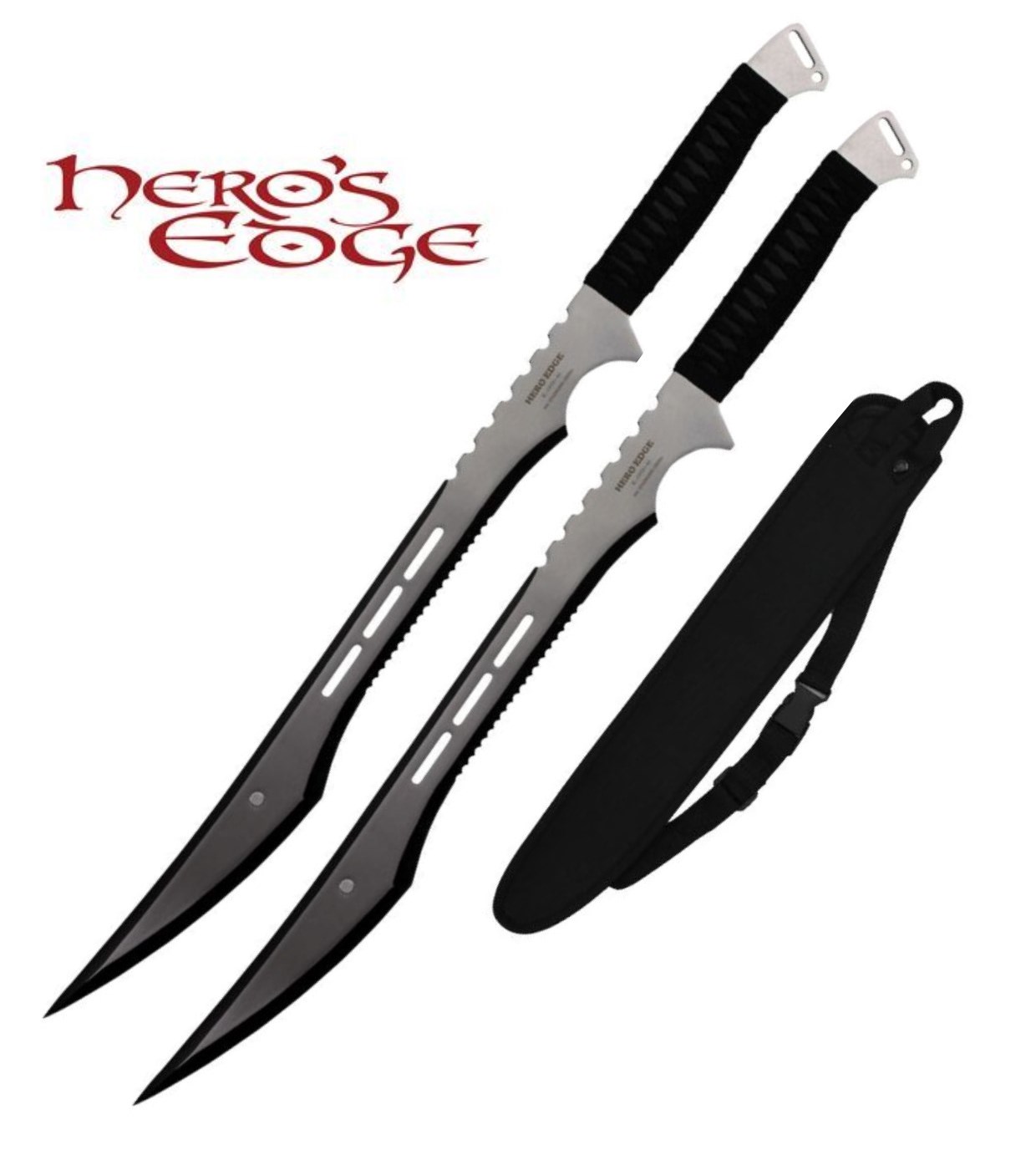Hero's Edge 25 1/4" Black/Silver Ninja Sword Set - Giri Martial Arts ...