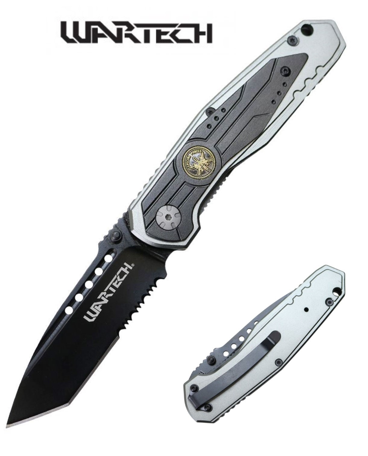 Wartech 8 1/4" Special Forces Emblem Tactical Tanto Knife - Giri ...