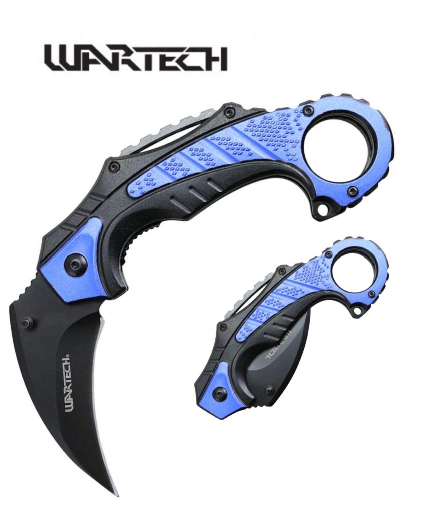 Wartech Folding Eagle Blue Karambit Knife 6″ - Giri Martial Arts Supplies