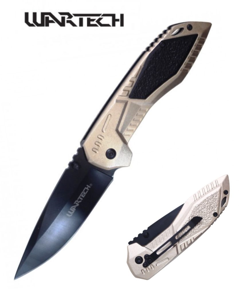 Wartech 8 1/4" Desert Tan Folding Knife - Giri Martial Arts Supplies