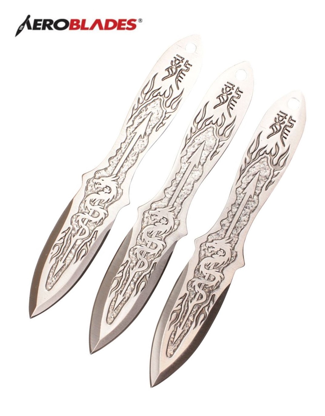 Aeroblades 3 Set Silver Dragon Throwing Knife Set 6.5″ - Giri Martial ...