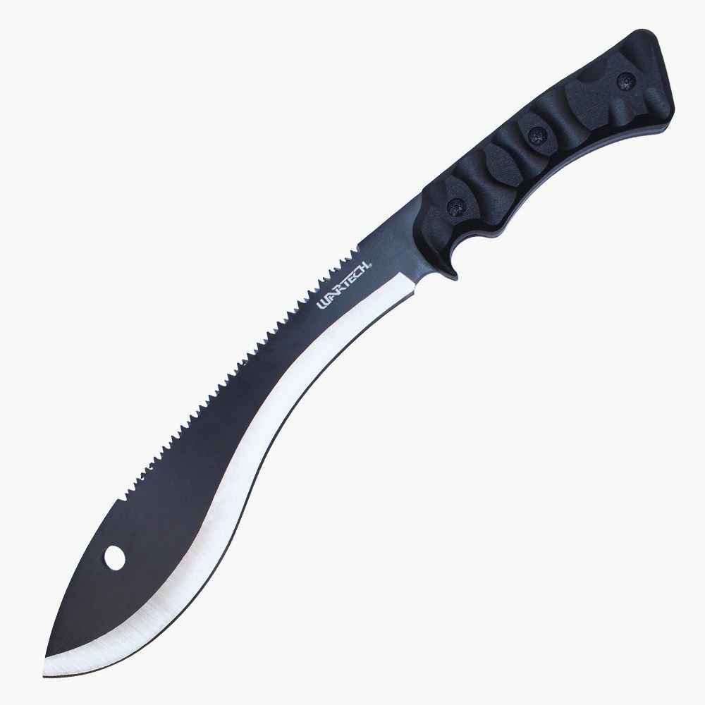 Wartech 16″ Black Tactical Machete with Curved Edge - Giri Martial Arts ...