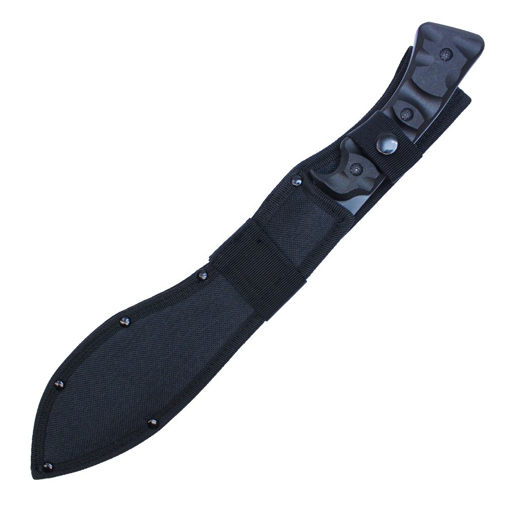 Wartech 16″ Black Tactical Machete with Curved Edge - Giri Martial Arts ...