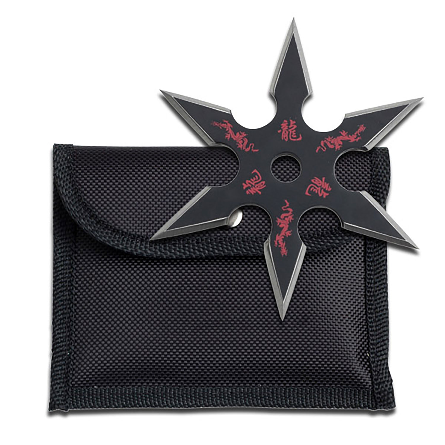 Blades USA 6 Point Red Dragon Black Throwing Star 4" - Giri Martial ...