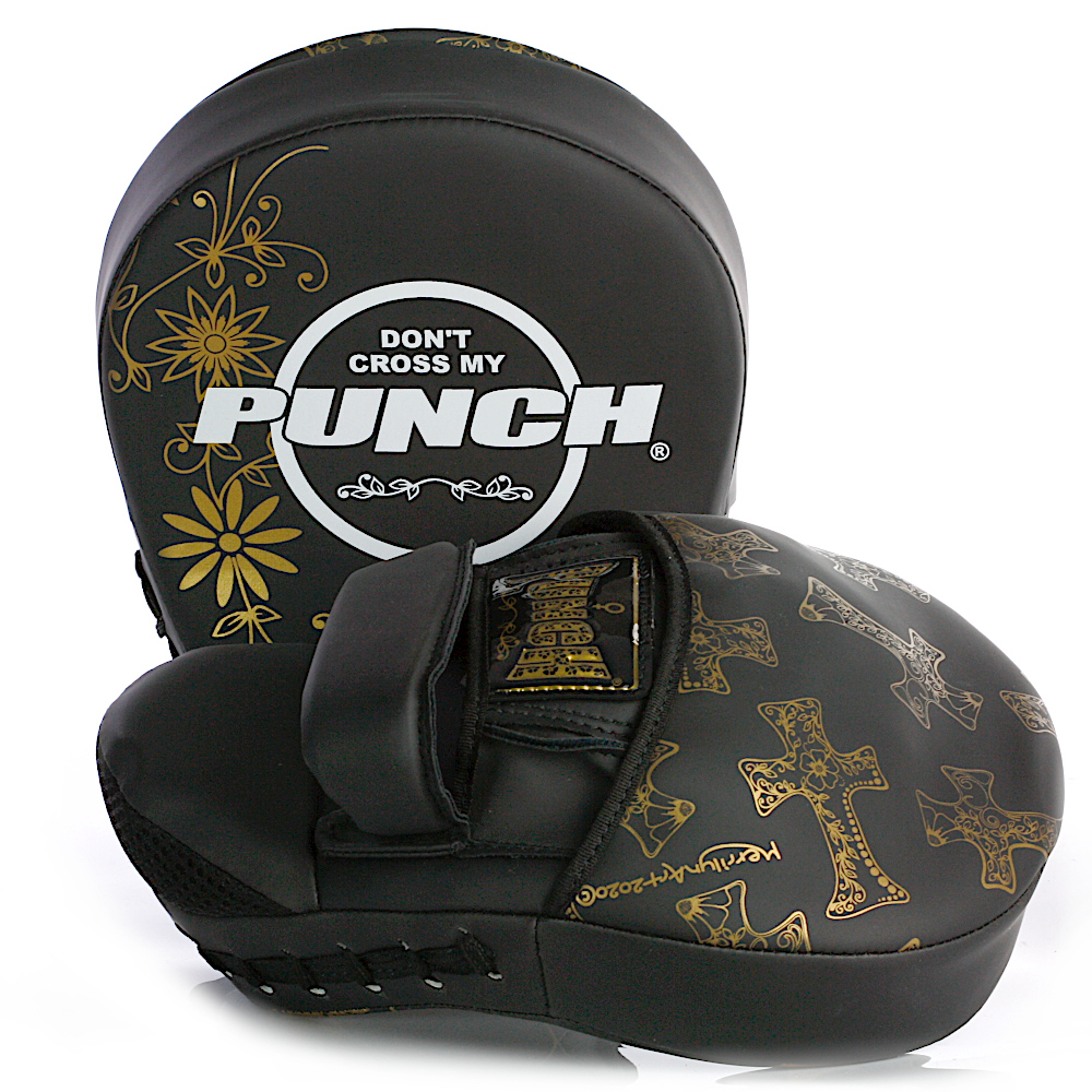 Punch Womens Boxing Focus Pads - Cross Art - Black - Giri Martial Arts ...