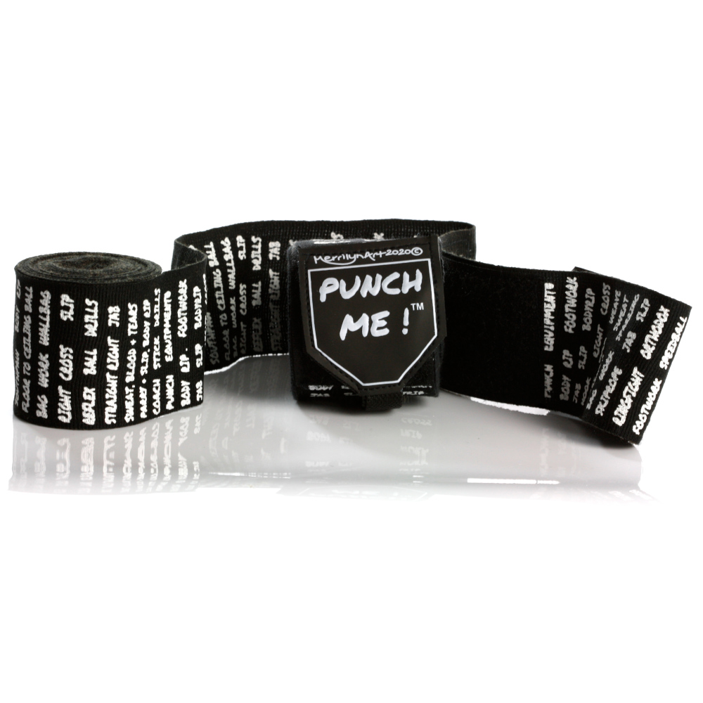 Punch - Punch Me!™ Word Art – Stretch Boxing Hand Wraps - 4 Metres ...