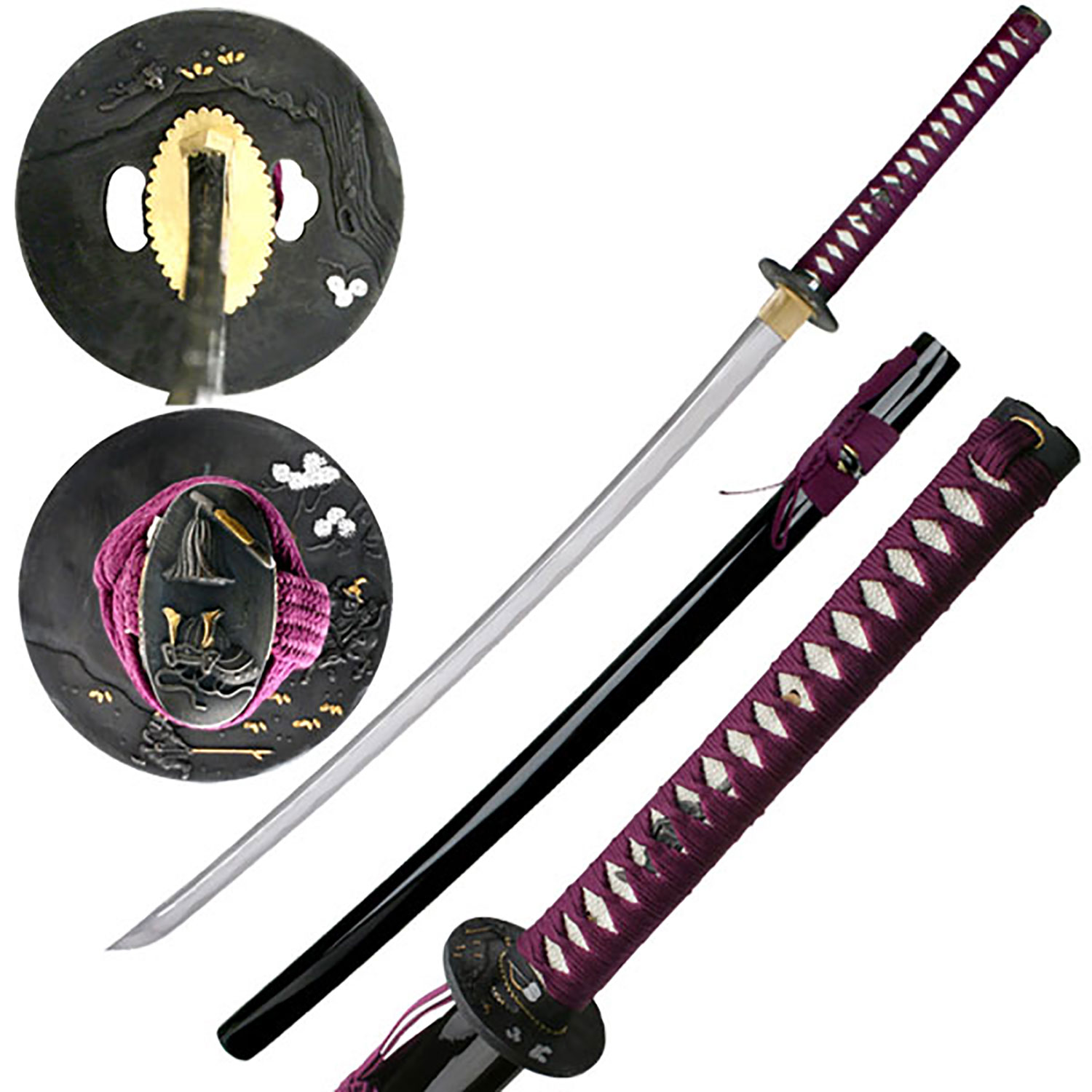 40.9" Purple Wrapped Handle Samurai Sword - Giri Martial Arts Supplies