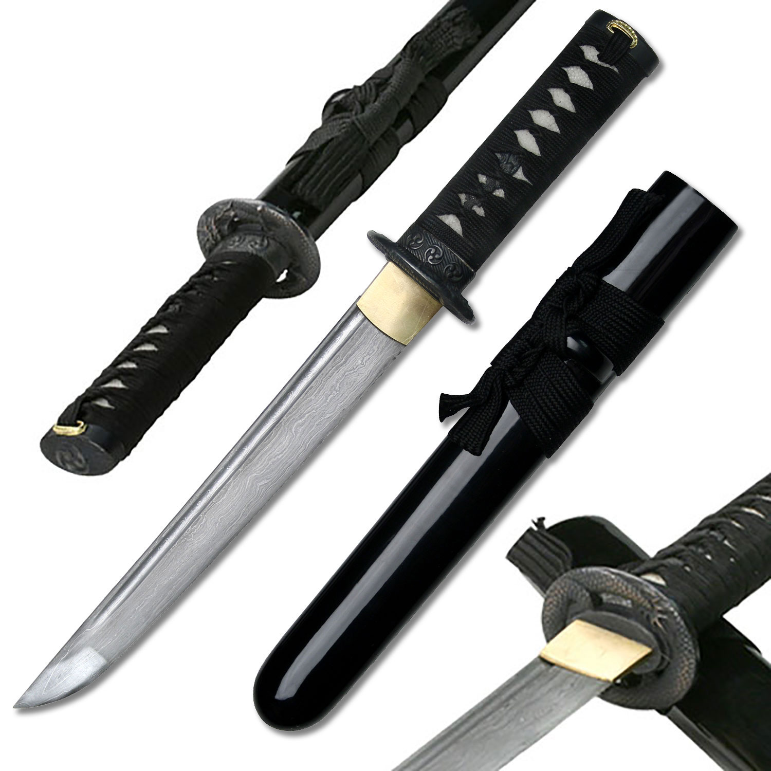 Ryumon 17" Hand Forged Damascus Tanto Sword - Giri Martial Arts Supplies