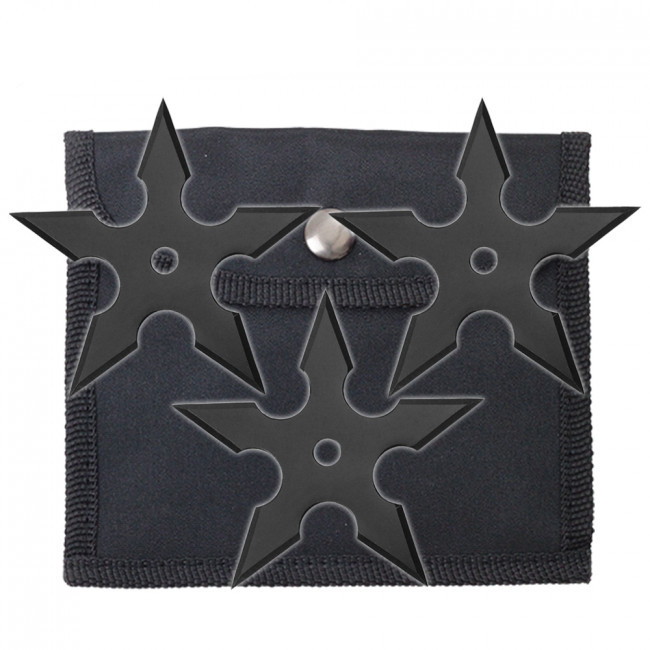 5 Point 3 Set Black Live Blade Throwing Stars 4″ - Giri Martial Arts ...