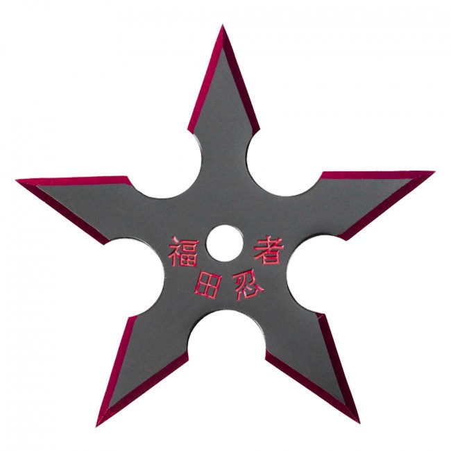 5 Point Black Red Tipped 4" Throwing Star - Giri Martial Arts Supplies