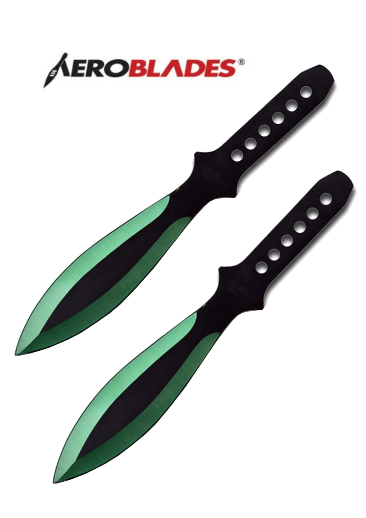 Aeroblades 3 Piece Vented Green Throwing Knives 7.5″ - Giri Martial ...