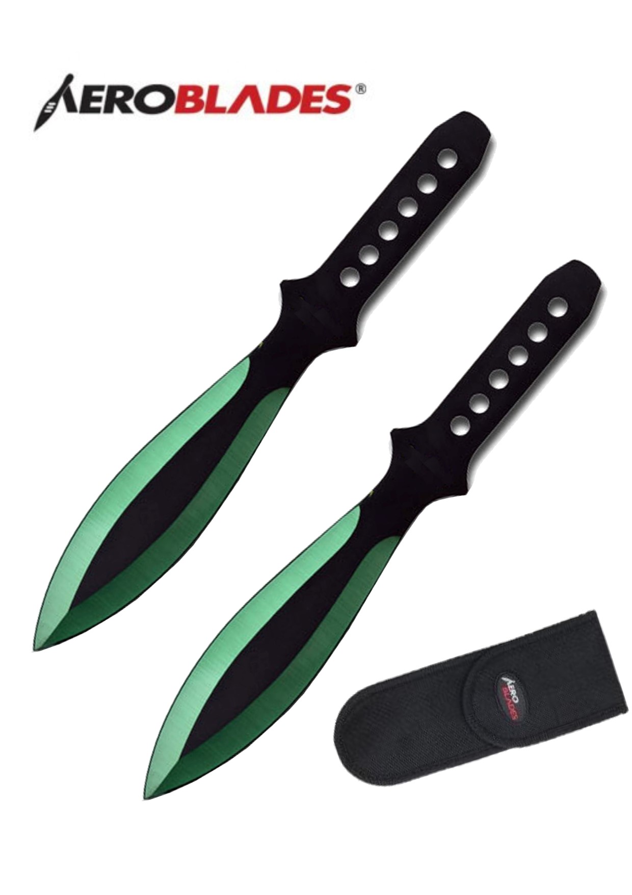 Aeroblades 3 Piece Vented Green Throwing Knives 7.5″ - Giri Martial ...