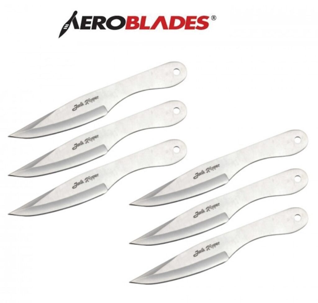 Aeroblades 6 Piece Chrome Jack Ripper Throwing Knife Set 9″ - Giri ...