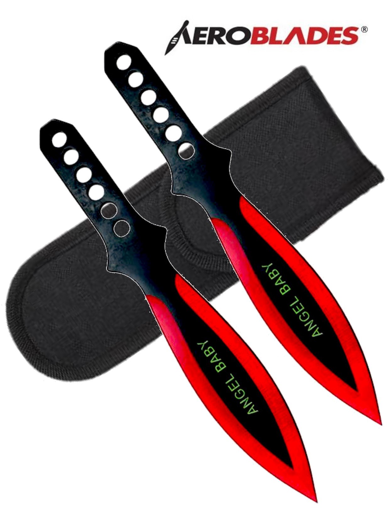 Aeroblades 2 Piece Red Angel Baby Throwing Knife Set 9″ - Giri Martial ...