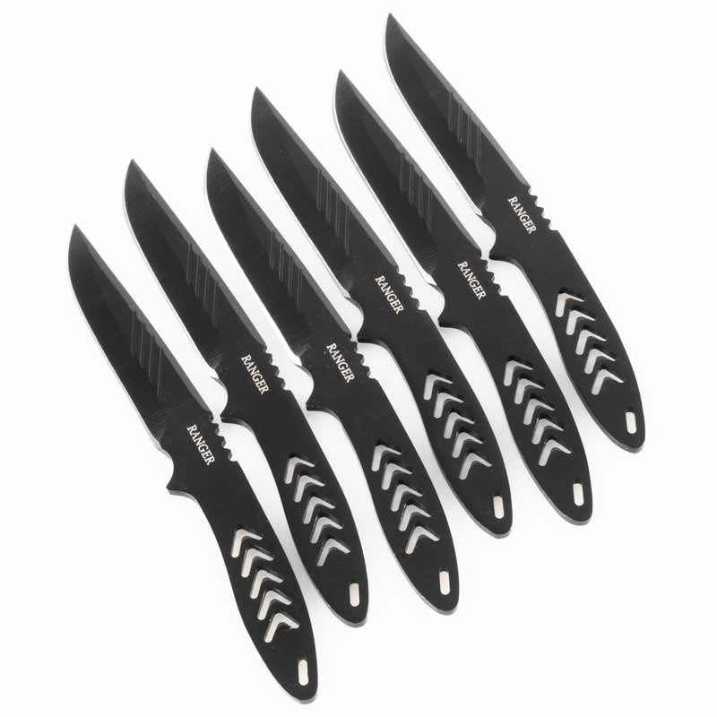 Aeroblades 6 Piece Black Ranger Throwing Knife Set 5.5″ - Giri Martial ...