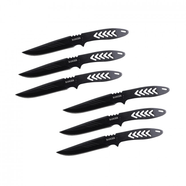 Aeroblades 6 Piece Black Ranger Throwing Knife Set 5.5″ - Giri Martial ...