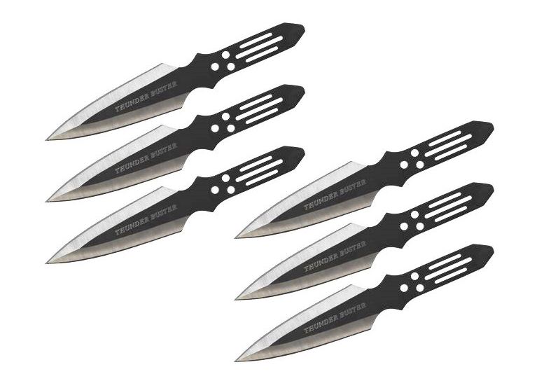 Aeroblades 6 Piece Thunder Buster Throwing Knives 9" - Giri Martial ...