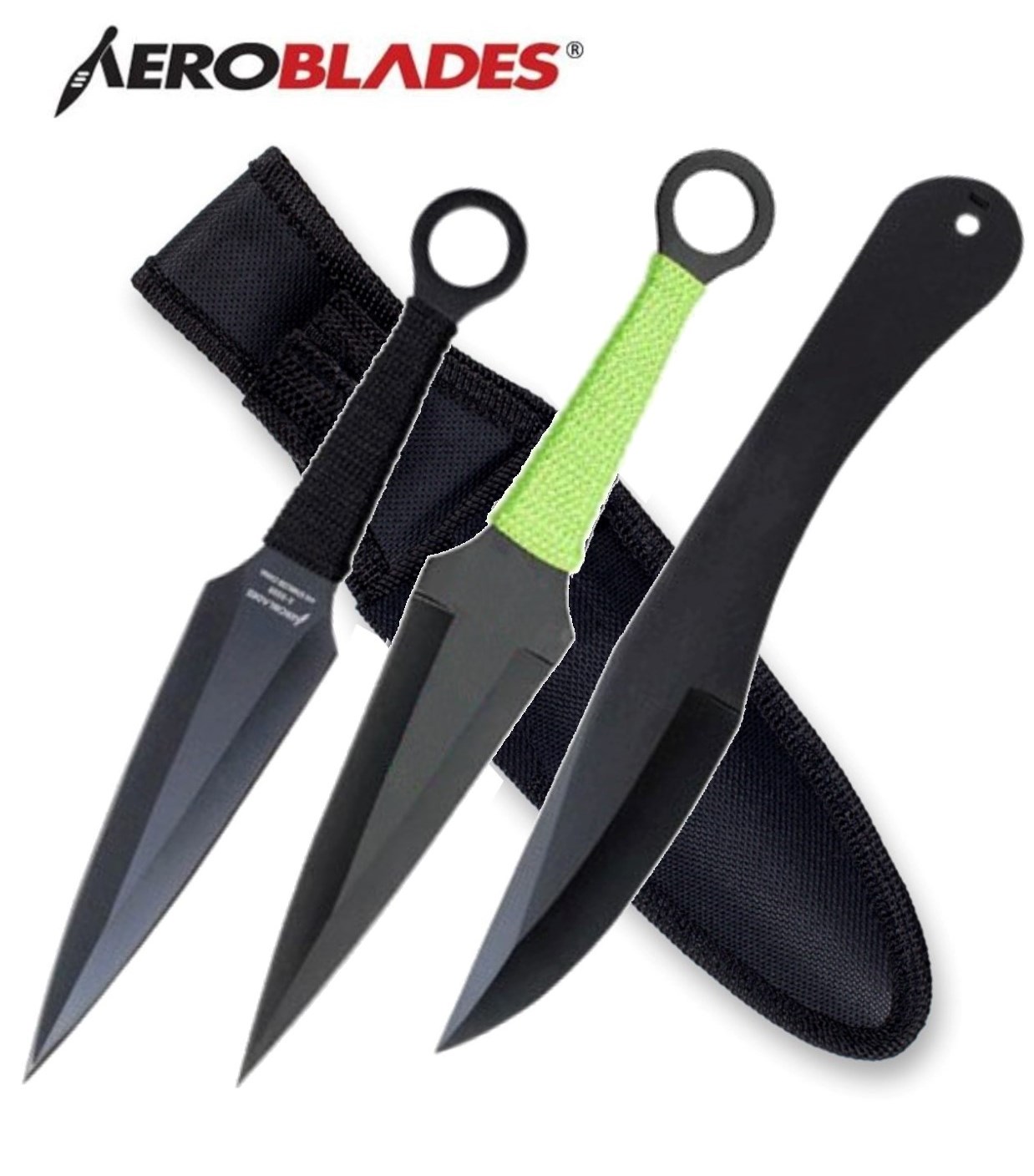 Aeroblades 3 Piece Assorted Style Throwing Knife Set 9″ - Giri Martial ...