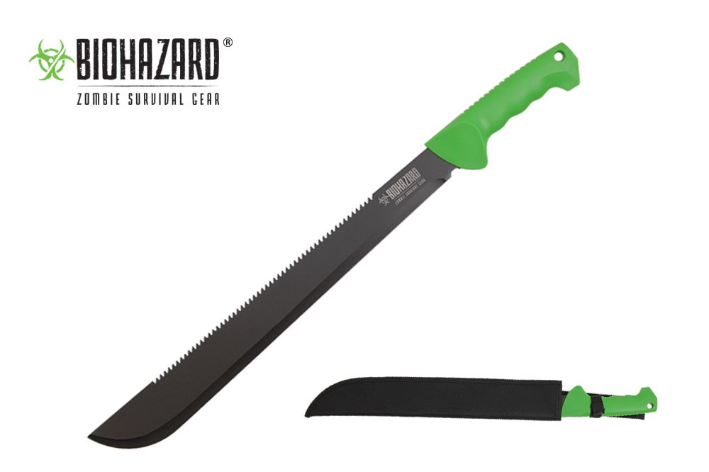 Biohazard 24 3/8" Green ABS Handle Machete - Giri Martial Arts Supplies