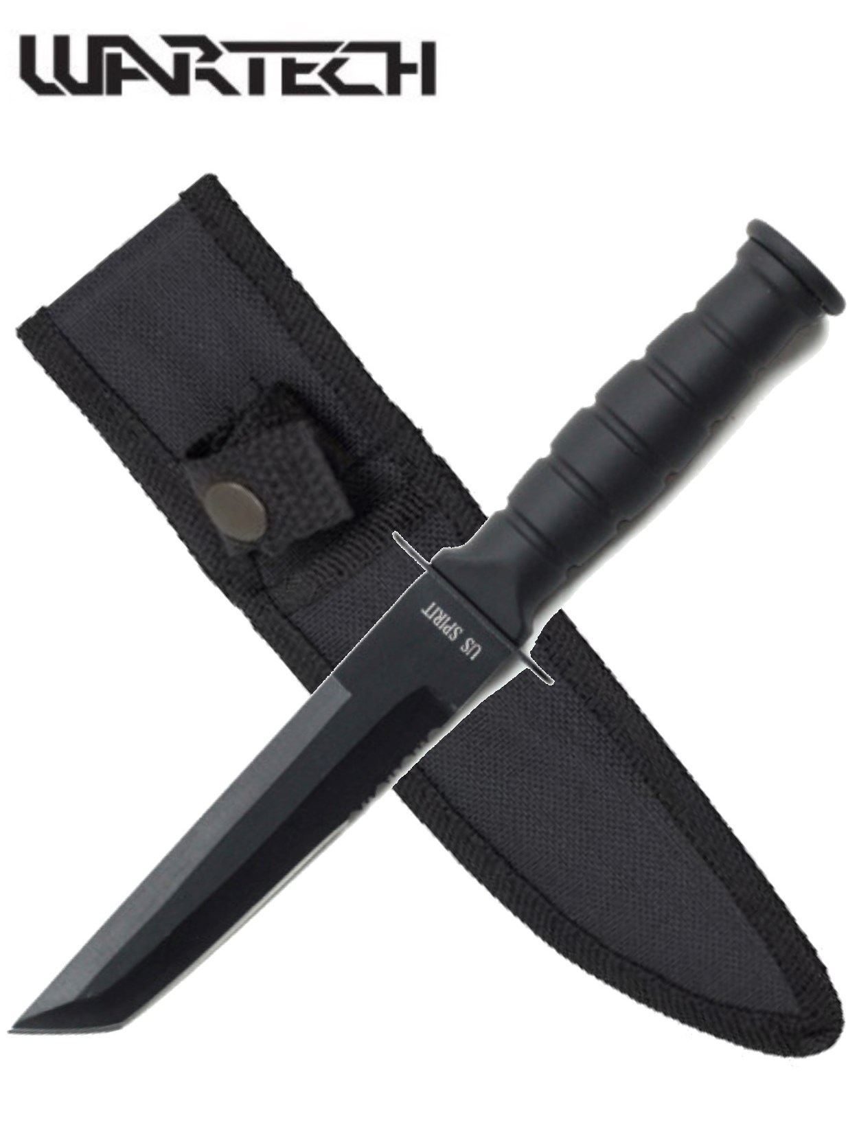 Wartech 7 1/2″ Mini USMC Military Tanto Part Serrated Fixed Blade Knife - Giri Martial Arts Supplies